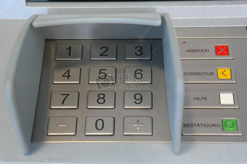 Atm机键盘特写图片-图行天下素材网